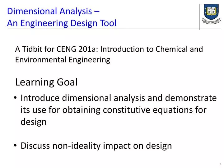 PPT - Dimensional Analysis – An Engineering Design Tool PowerPoint ...