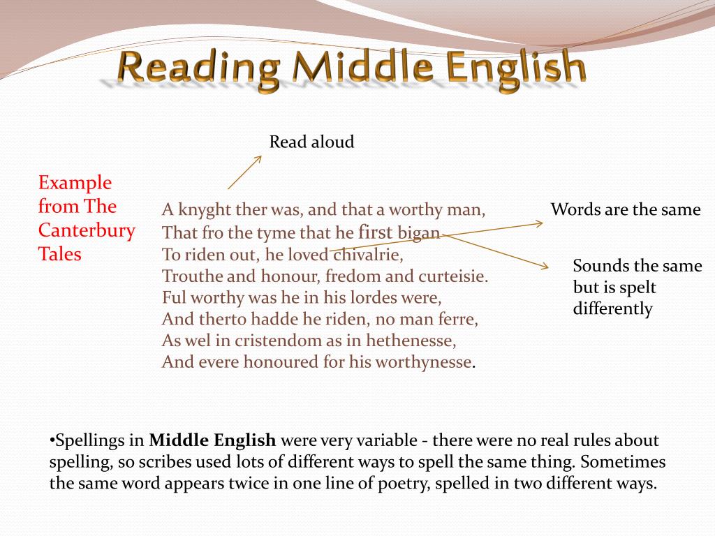 PPT - Middle English (1066-1500) PowerPoint Presentation, free download ...