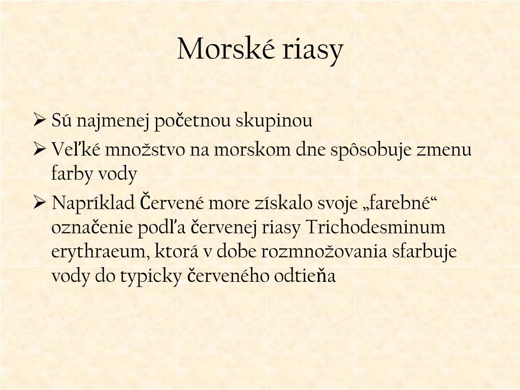 PPT - Riasy a sinice ako kozmopolitné organizmy PowerPoint Presentation ...