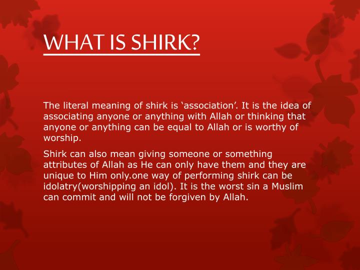 PPT - The Sin of Shirk and Why I t I s A Major Sin In I slam PowerPoint ...