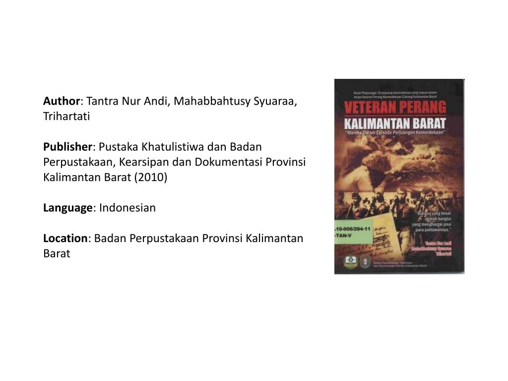 PPT - Veteran Perang Kalimantan Barat PowerPoint Presentation, free ...