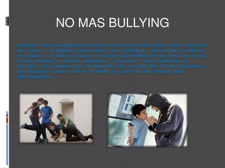 PPT - NO MAS BULLYING PowerPoint Presentation, free download - ID:2108431