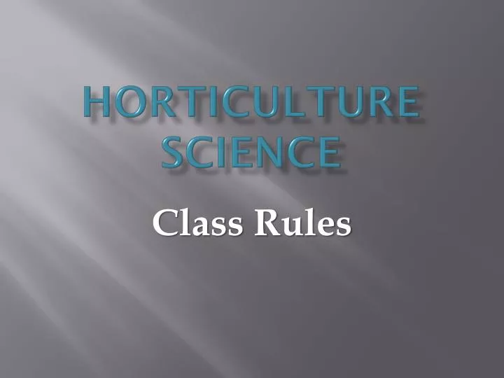 PPT - Horticulture Science PowerPoint Presentation, free download - ID ...