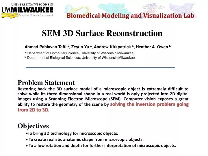 PPT - SEM 3D Surface Reconstruction PowerPoint Presentation, free ...