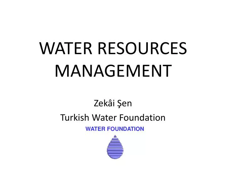 PPT - WATER RESOURCES MANAGEMENT PowerPoint Presentation, free download ...