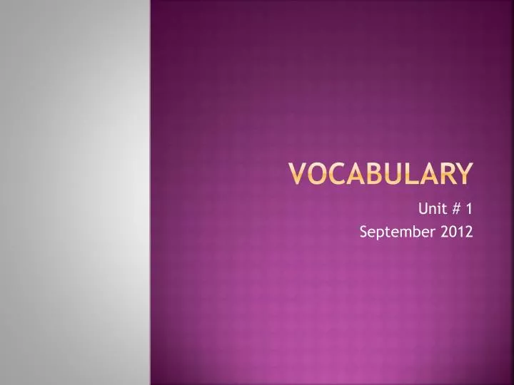 PPT - Vocabulary PowerPoint Presentation, free download - ID:2110526