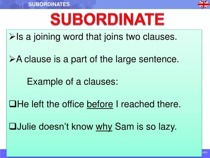 PPT - SUBORDINATE PowerPoint Presentation, free download - ID:2111640