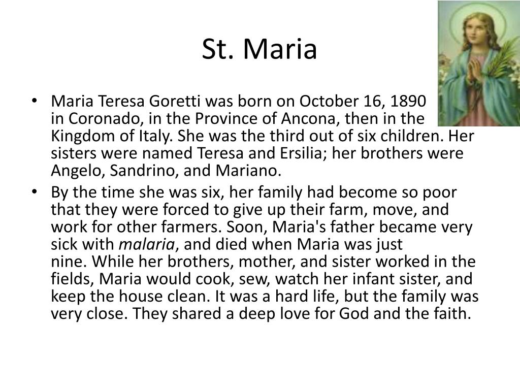 PPT - St. Maria Goretti PowerPoint Presentation, free download - ID:2113524 PPT - St. Maria Goretti PowerPoint Presentation, free download - ID:2113524