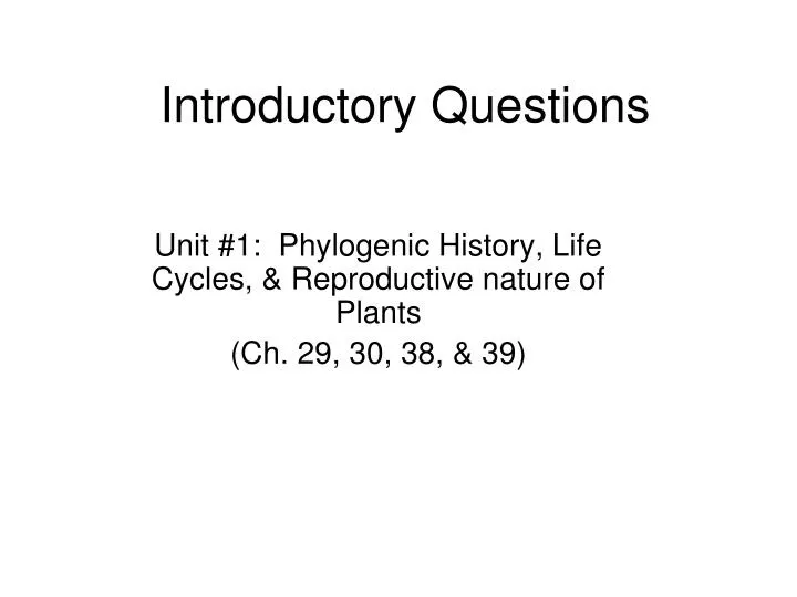 PPT - Introductory Questions PowerPoint Presentation, free download ...