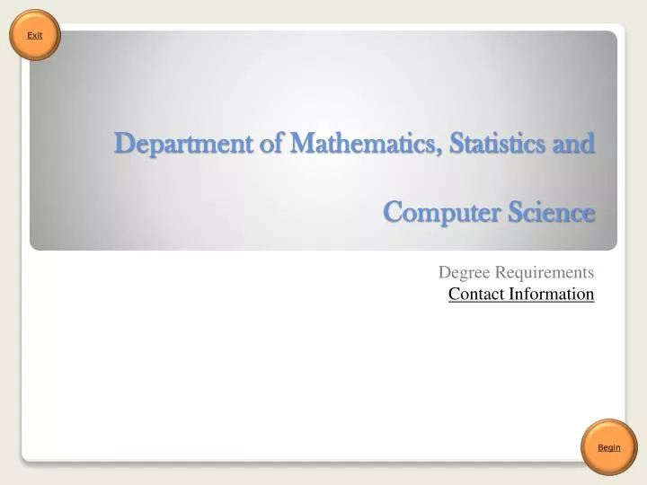 PPT - Department of Mathematics, Statistics and Computer Science ...