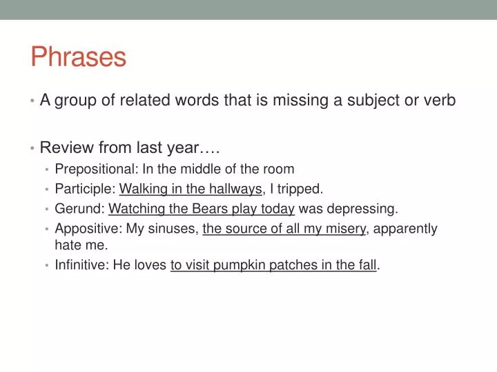 PPT - Phrases PowerPoint Presentation, free download - ID:2114838