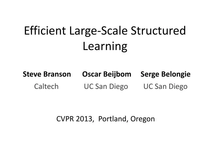 Ppt Efficient Large Scale Structured Learning Powerpoint Presentation Id2114884