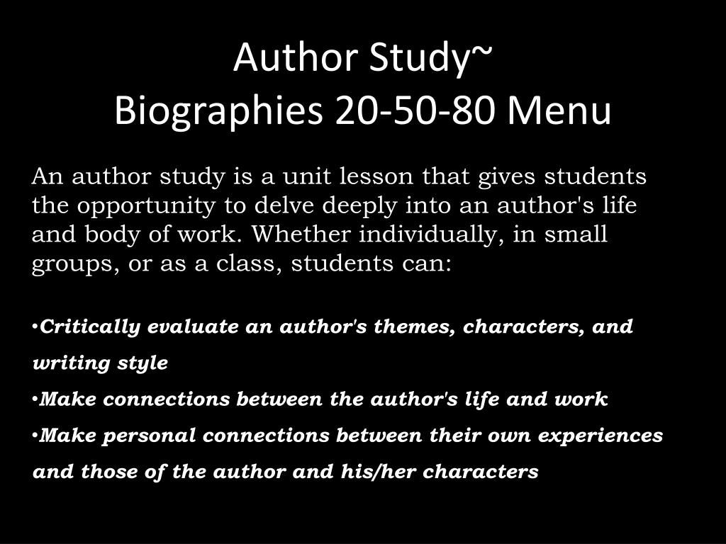 PPT - APPRENTICE SCHOLARS III 3 rd Quarter • Non Fiction Author Study ...