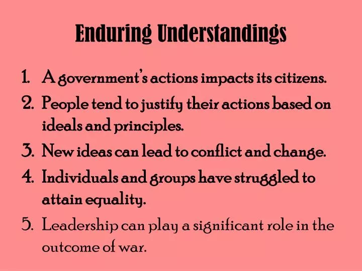 PPT - Enduring Understandings PowerPoint Presentation, free download ...
