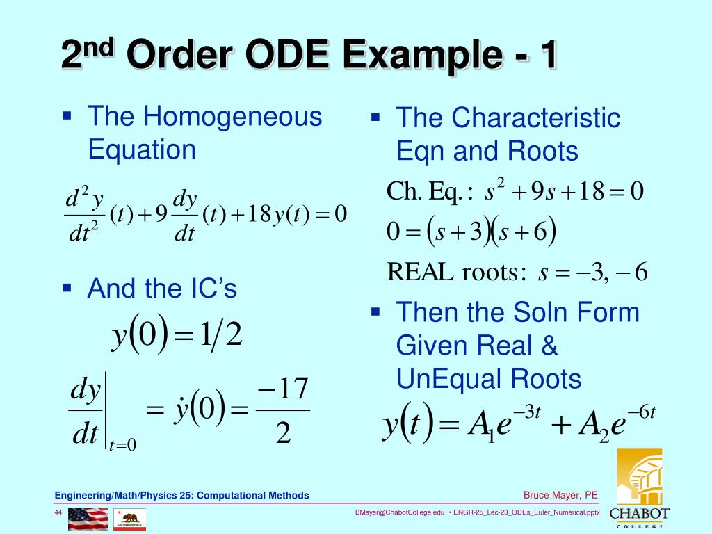 PPT - Numerical Solutions for Ordinary Differential Equations in MATLAB ...