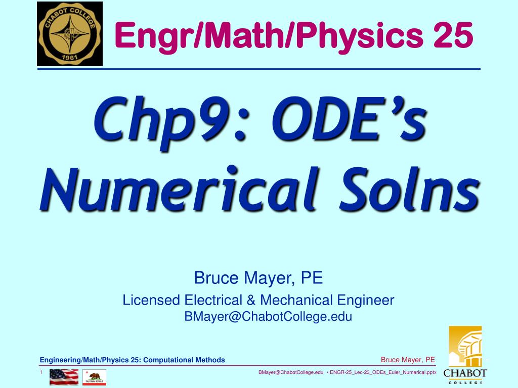 PPT - Numerical Solutions for Ordinary Differential Equations in MATLAB PowerPoint Presentation ...
