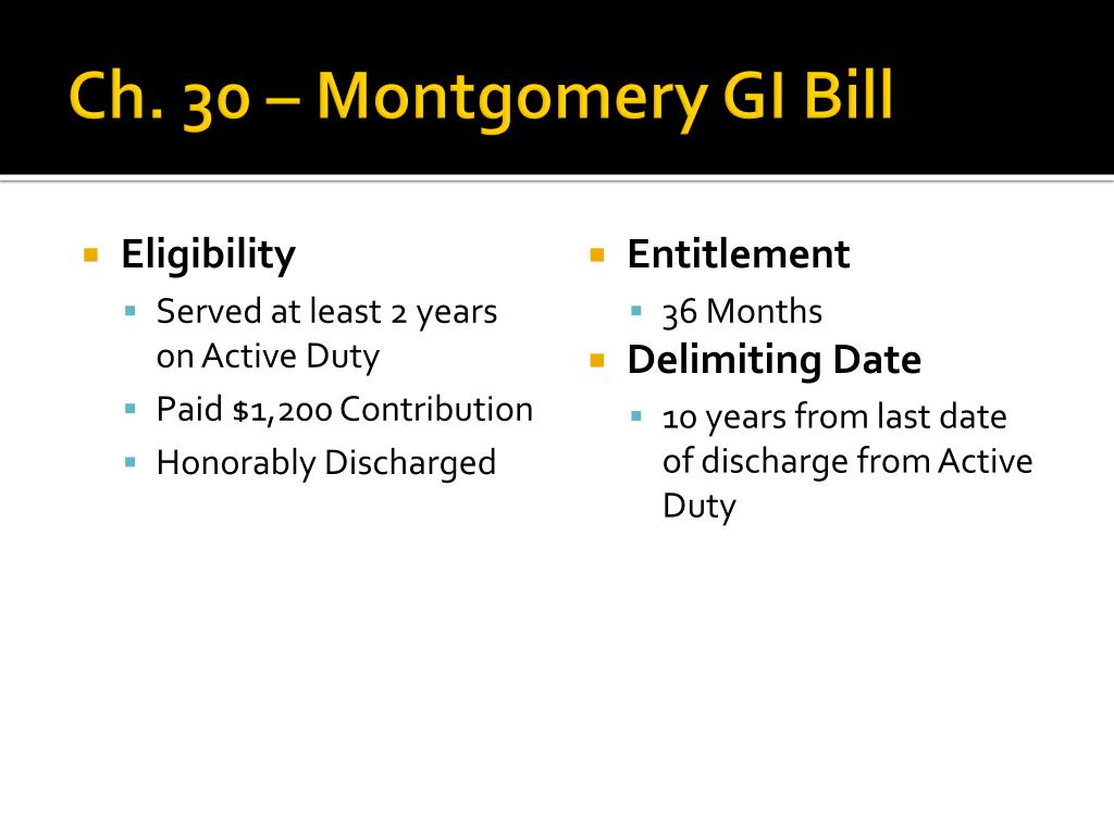 PPT - GI Bill Basic Training Jennifer Matteson – Saint Louis University ...