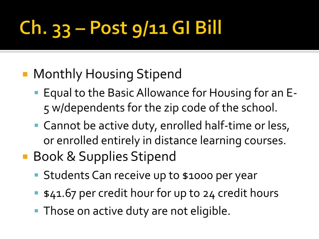PPT - GI Bill Basic Training Jennifer Matteson – Saint Louis University ...