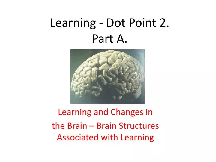 PPT - Learning - Dot Point 2. Part A. PowerPoint Presentation, free ...