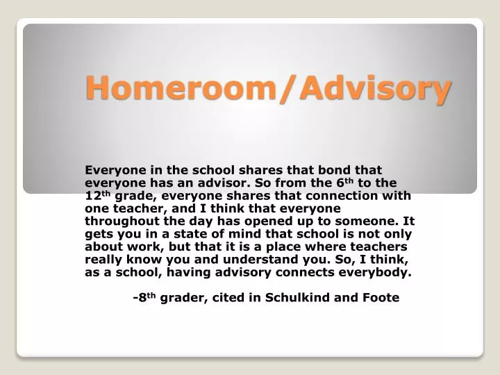 PPT - Homeroom/Advisory PowerPoint Presentation, free download - ID:2115907