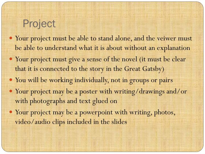 PPT - The Great Gatsby Project PowerPoint Presentation - ID:2115954