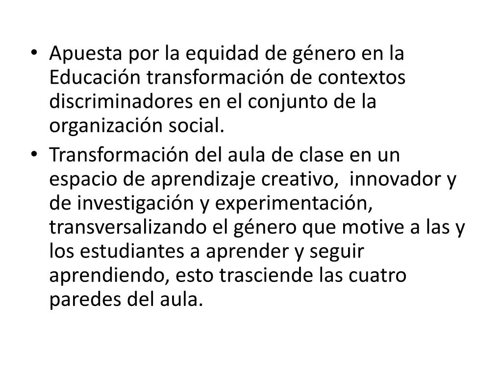 PPT - La educación: reproduce o transforma los estereotipos de género ...