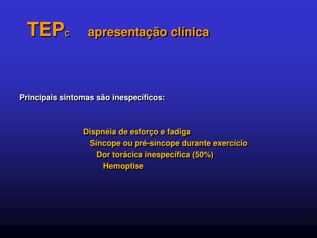 PPT - TROMBOEMBOLISMO PULMONAR CRÔNICO PowerPoint Presentation, free ...