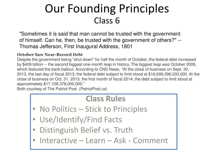 PPT - Our Founding Principles Class 6 PowerPoint Presentation, free ...