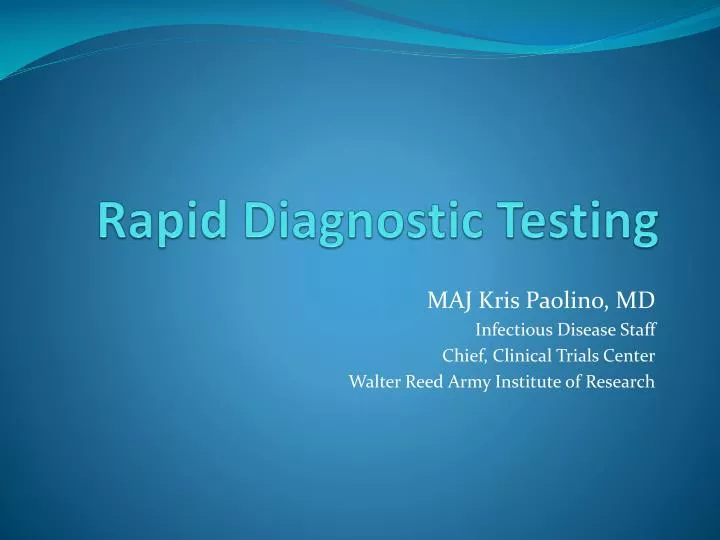 PPT - Rapid Diagnostic Testing PowerPoint Presentation, free download ...