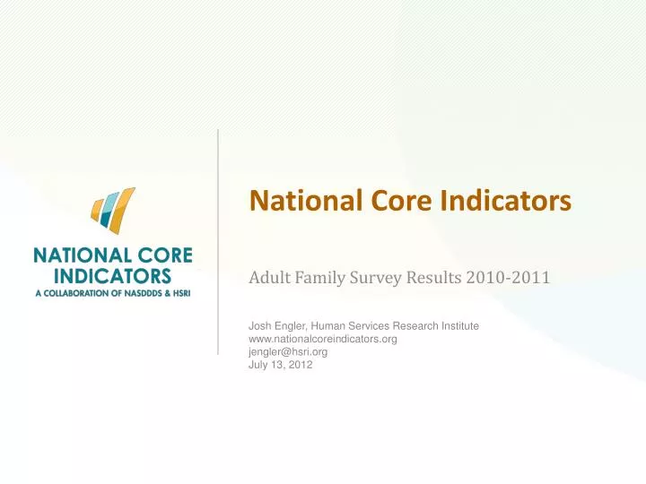 PPT - National Core Indicators PowerPoint Presentation, free download ...