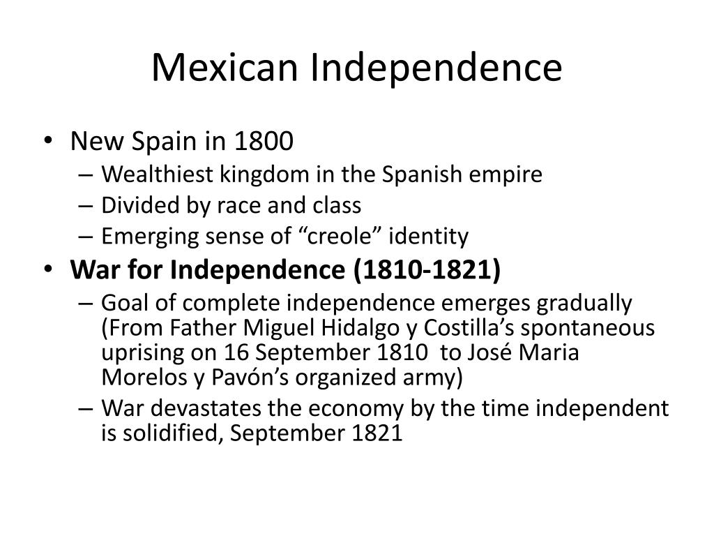 PPT - Mexican Independence and the Texas Revolution PowerPoint ...