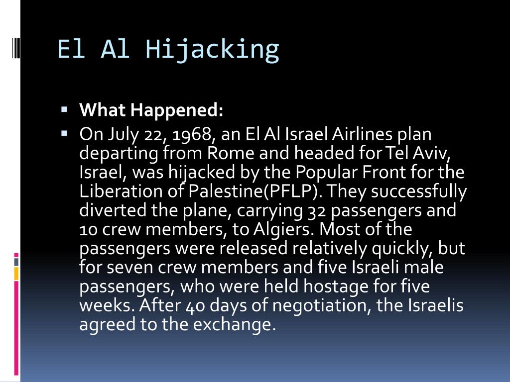 PPT - The Rise of International Aircraft Hijackings in the 1970s: A ...
