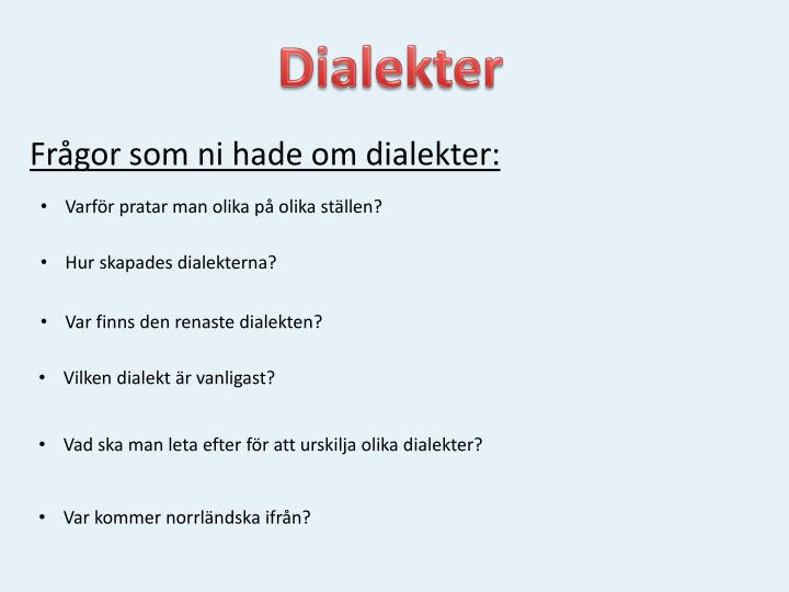 PPT - Dialekter PowerPoint Presentation - ID:2120271