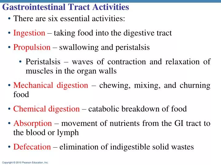 PPT - Gastrointestinal Tract Activities PowerPoint Presentation, free ...