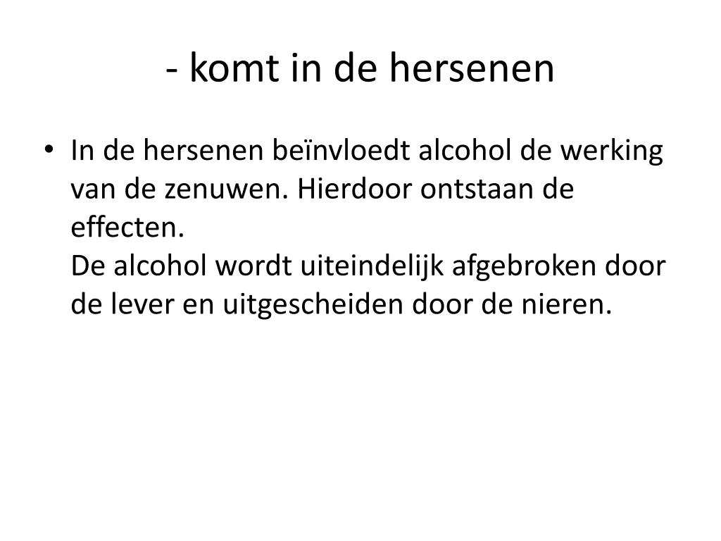 PPT - Hoe wordt alcohol door het lichaam opgenomen? PowerPoint ...