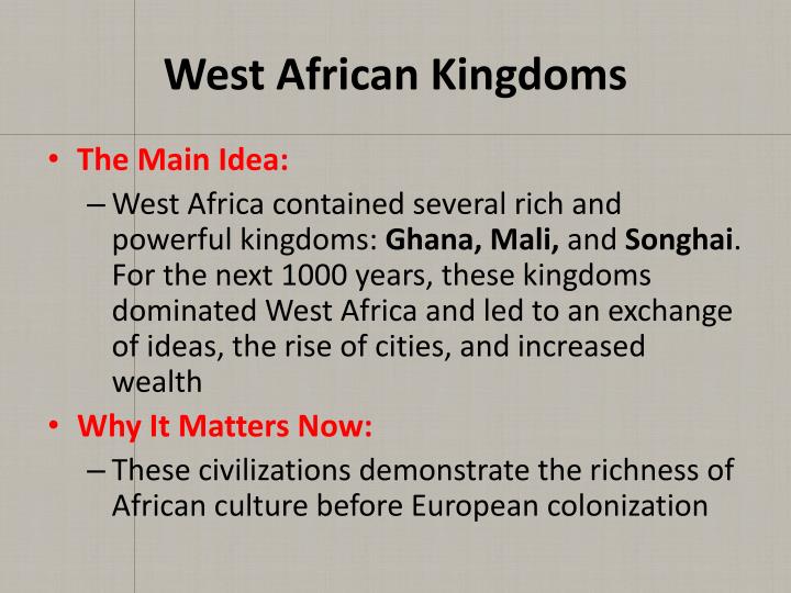 PPT - West African Kingdoms PowerPoint Presentation - ID:2121425