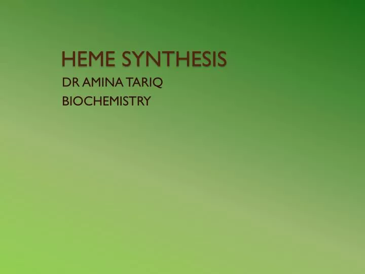 PPT - HEME SYNTHESIS PowerPoint Presentation, free download - ID:2122246