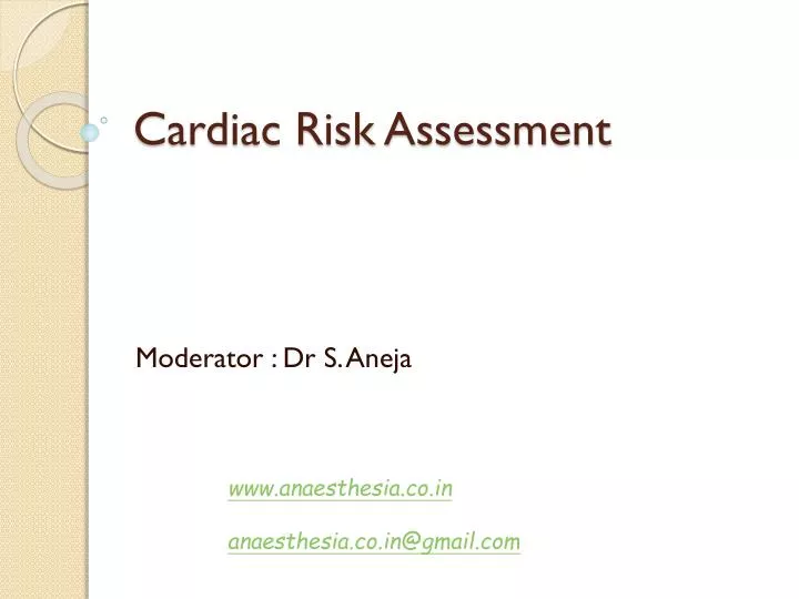 PPT - Cardiac Risk Assessment PowerPoint Presentation, free download ...