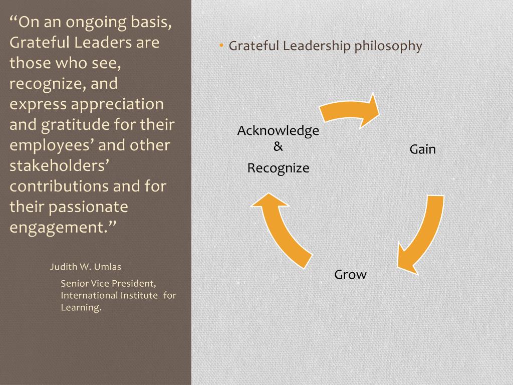 PPT - What is Grateful Leadership? Servant leadership was introduced in ...
