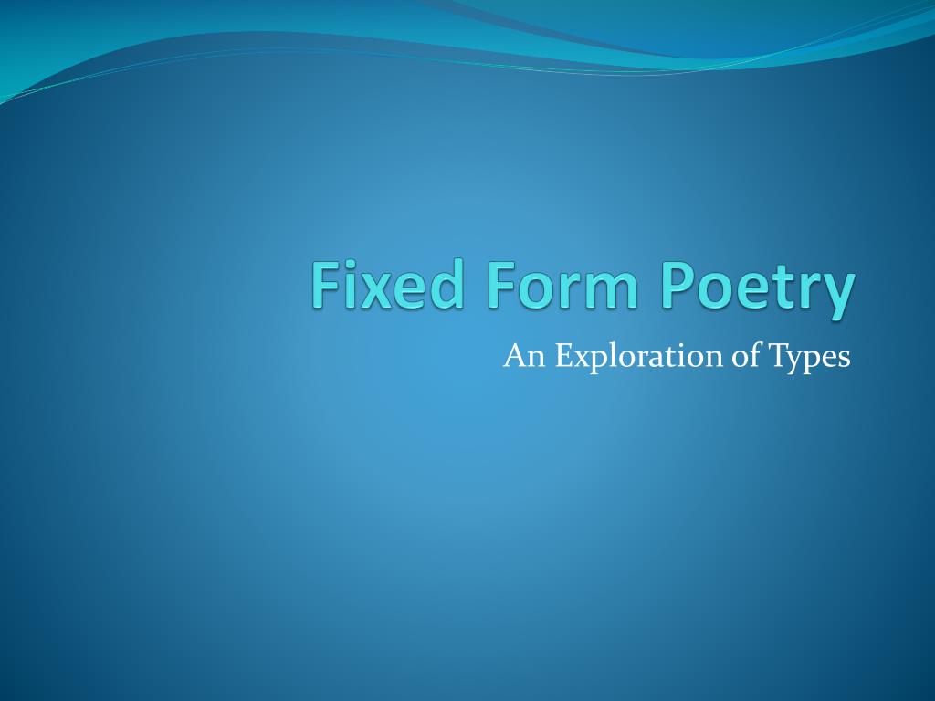 PPT Fixed Form Poetry PowerPoint Presentation Free Download ID 2123199