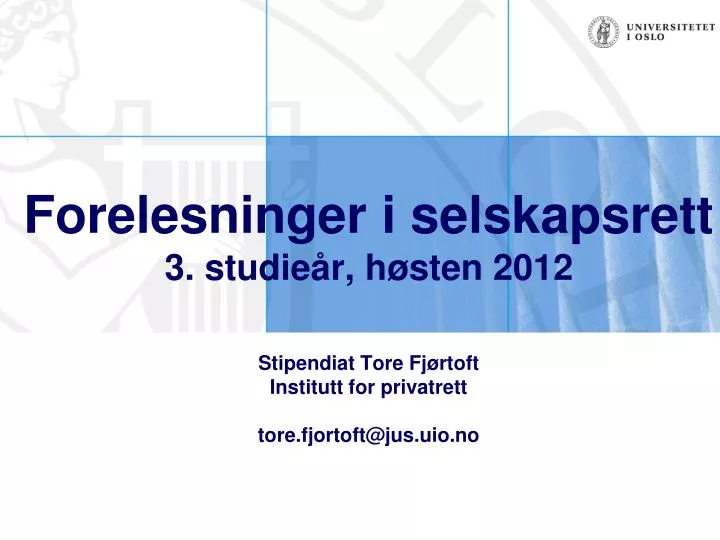 PPT - 4. De ulike Organisasjonsformene – oversikt, plassering og valg ...