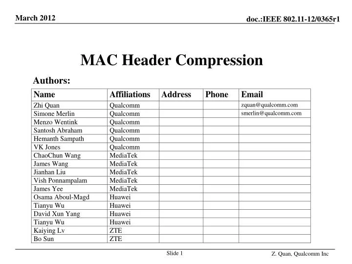 PPT - MAC Header Compression PowerPoint Presentation, free download ...