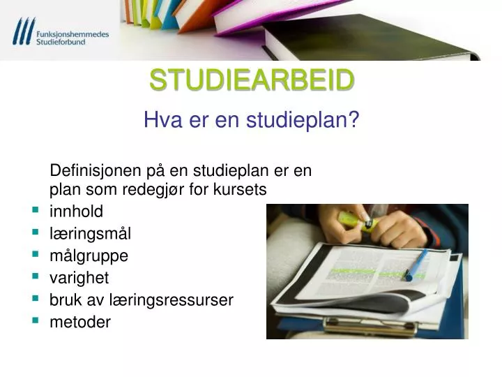 PPT - STUDIEARBEID Hva er en studieplan? PowerPoint Presentation, free ...