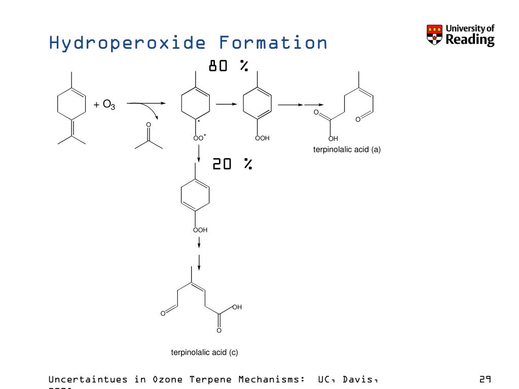 PPT - Secondary Organic Aerosol Formation: Ozonolysis of Terpenes ...
