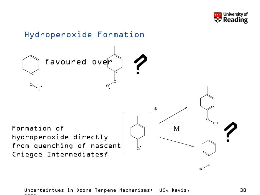 PPT - Secondary Organic Aerosol Formation: Ozonolysis of Terpenes ...