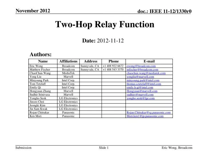 PPT - Two-Hop Relay Function PowerPoint Presentation, free download ...