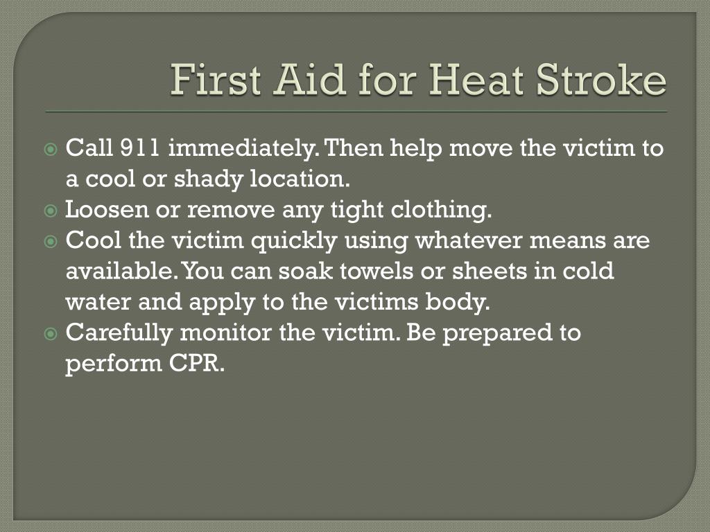 PPT - Heat Exhaustion, Heat Stroke, and Rescuing a Drowning Victim ...