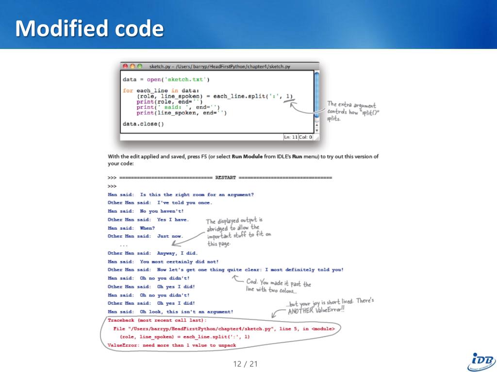 Ppt Head First Python Ch 3 Files And Exceptions Dealing With Errors Powerpoint Presentation