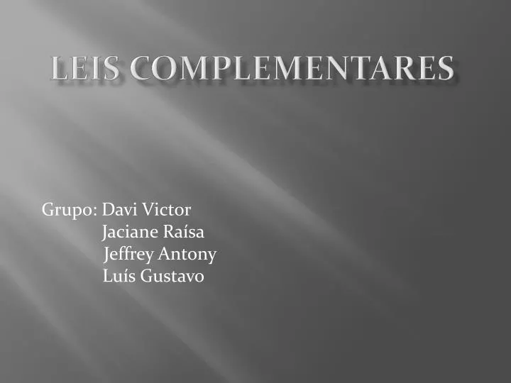 PPT - Leis complementares PowerPoint Presentation, free download - ID ...