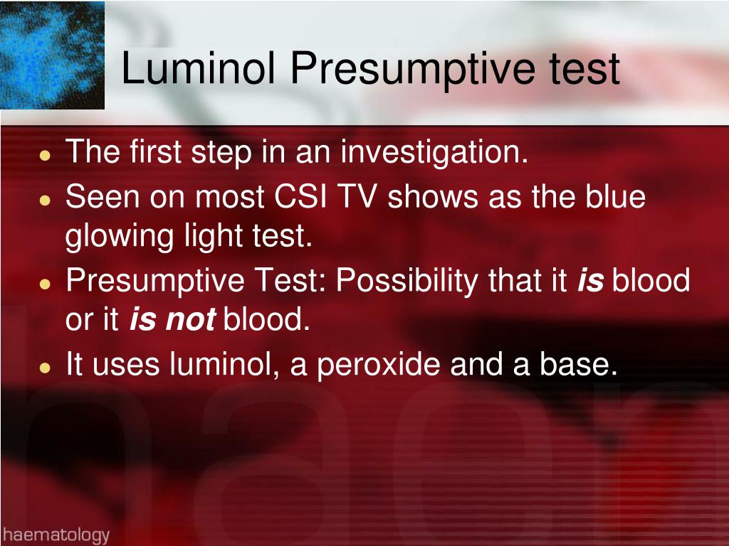 PPT - Blood, Blood spatter and DNA Ch. 7 and 8 PowerPoint Presentation ...